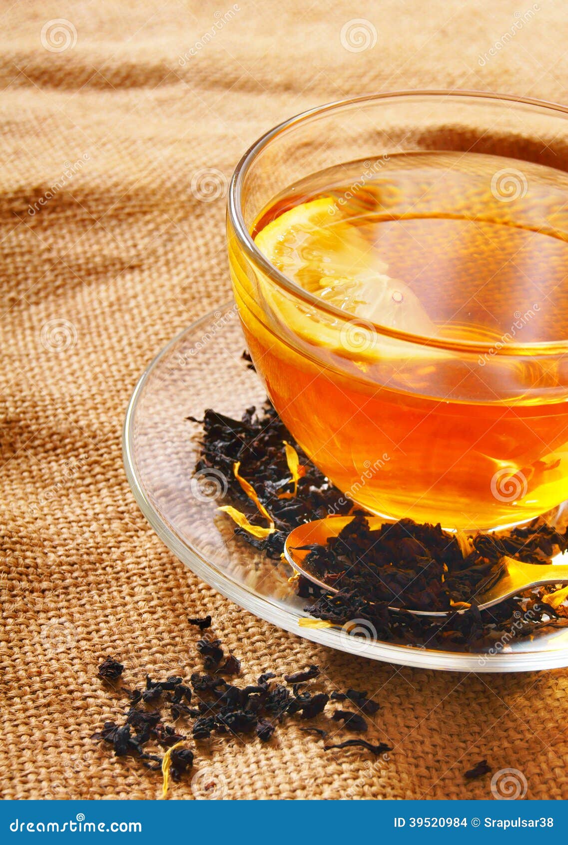 Tea with a lemon. stock photo. Image of fumes, oriental - 39520984