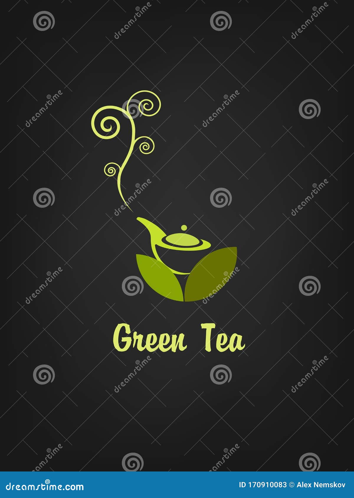 Tea Logo on a Black Background Stock Vector - Illustration of leaf ...