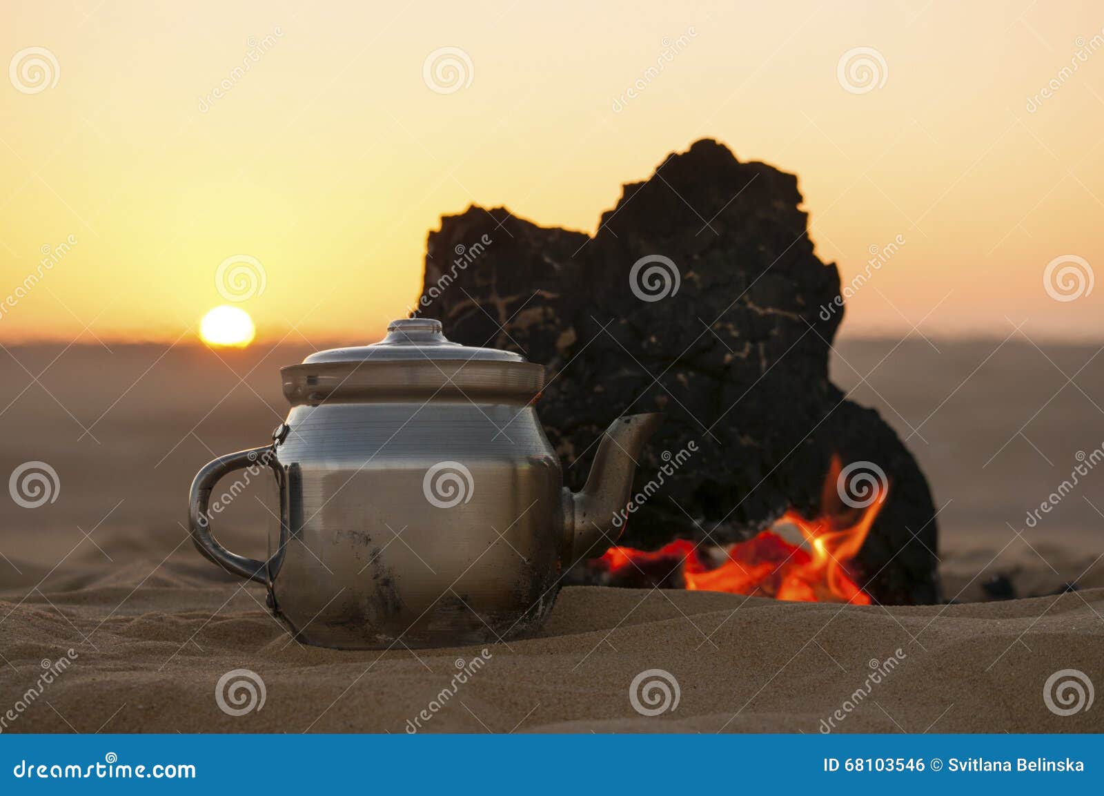 Tea Making in Sahara Desert in Egypt Stock Photo - Image of nature ...