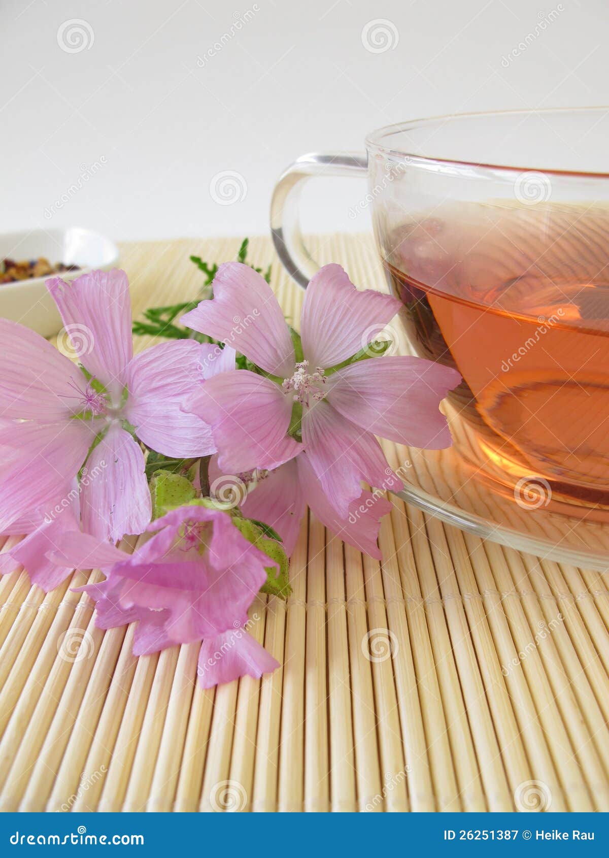 Tea with mallow flowers stock image. Image of flowers - 26251387