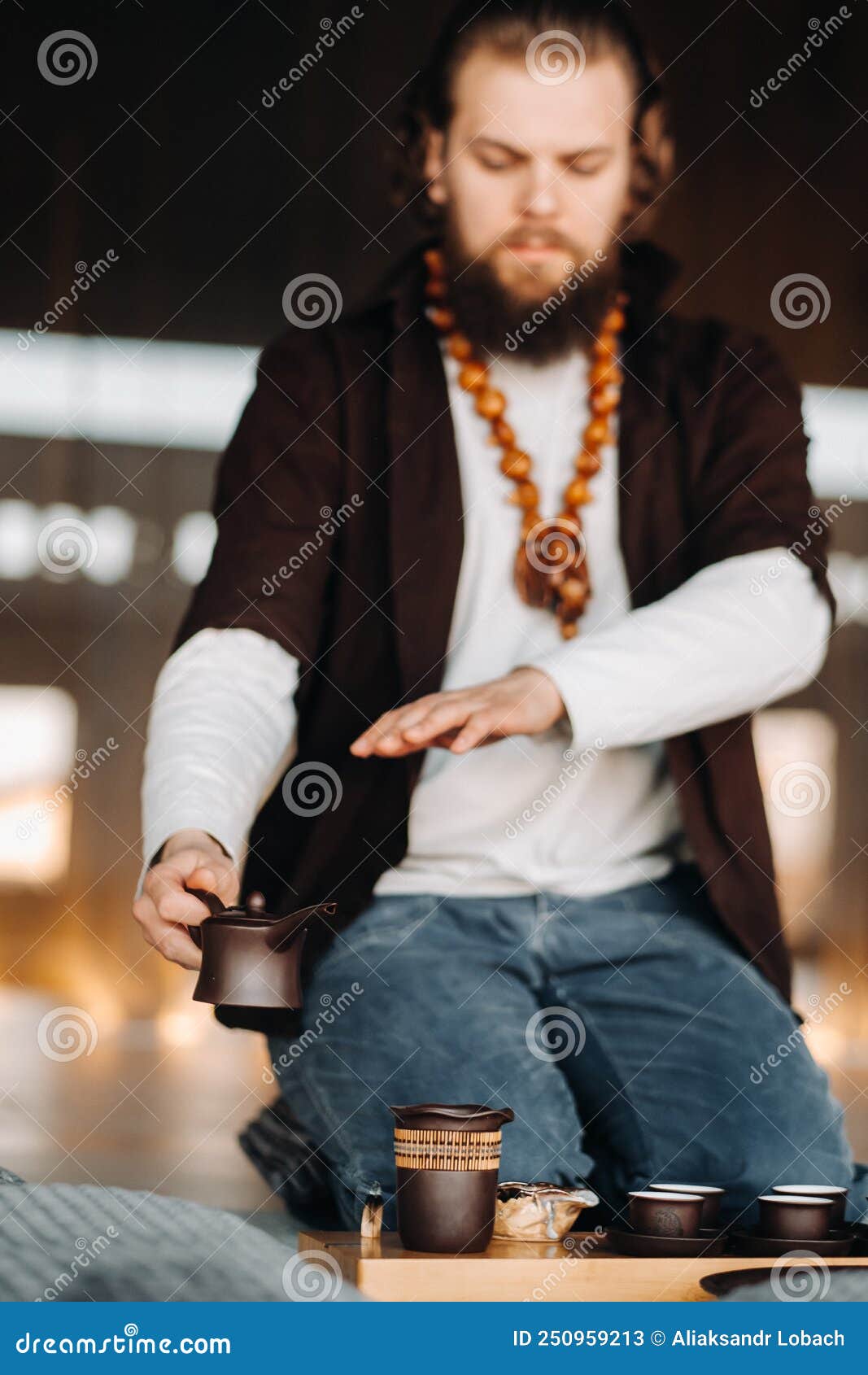 The Tea Master is Preparing To Hold a Tea Ceremony in the Interior ...