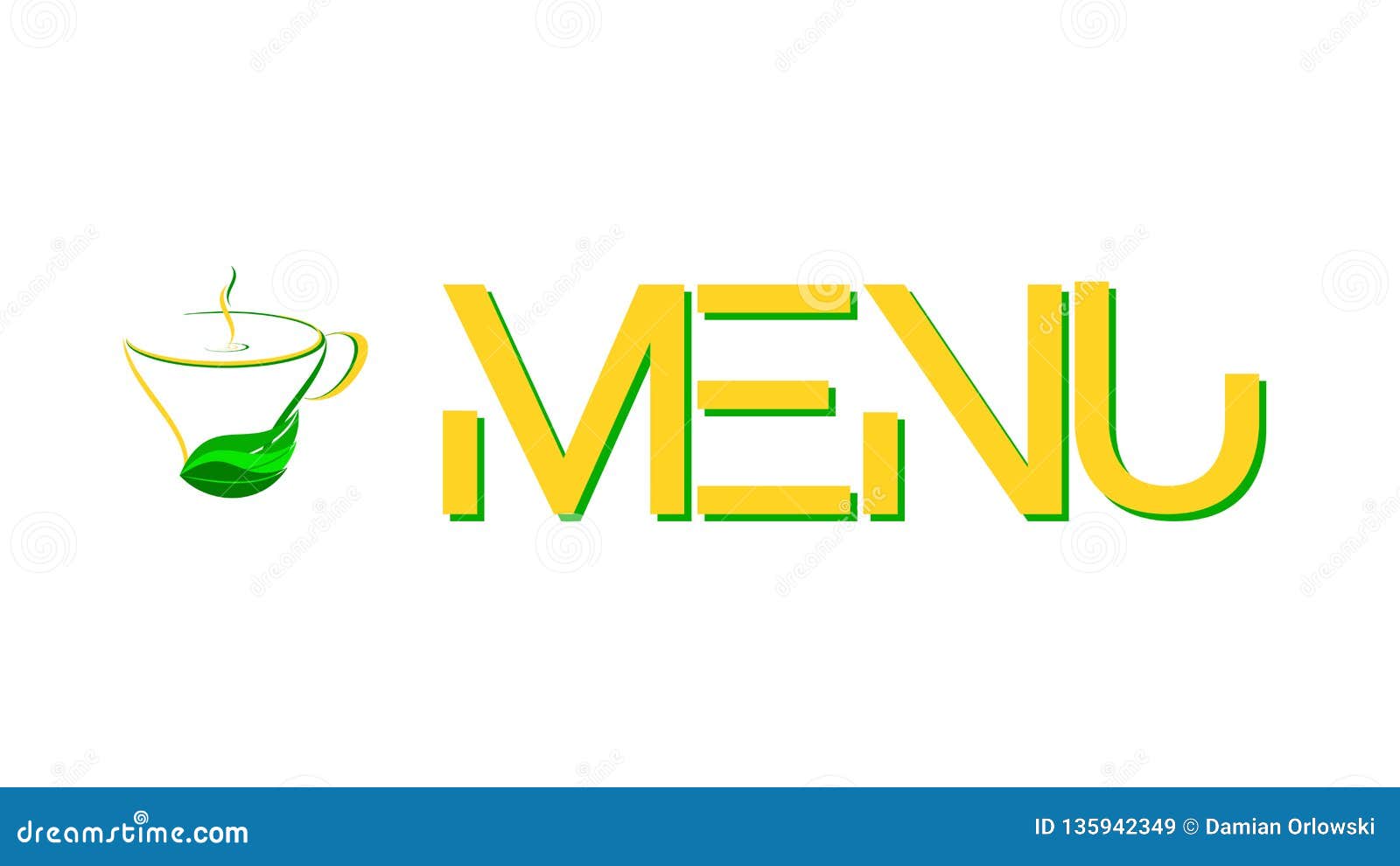 Tea Menu - Text with a Cup of Tea Stock Vector - Illustration of leaves ...