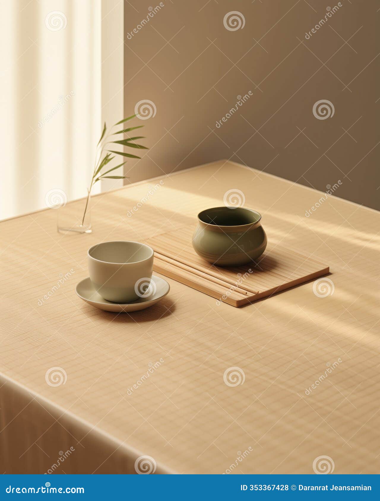 Tea on a Minimalist Table in a Minimalist Japanese Style Room Stock ...