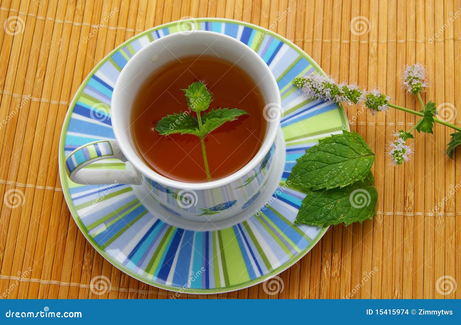 Tea with mint stock photo. Image of drink, flavor, leaf - 15415974