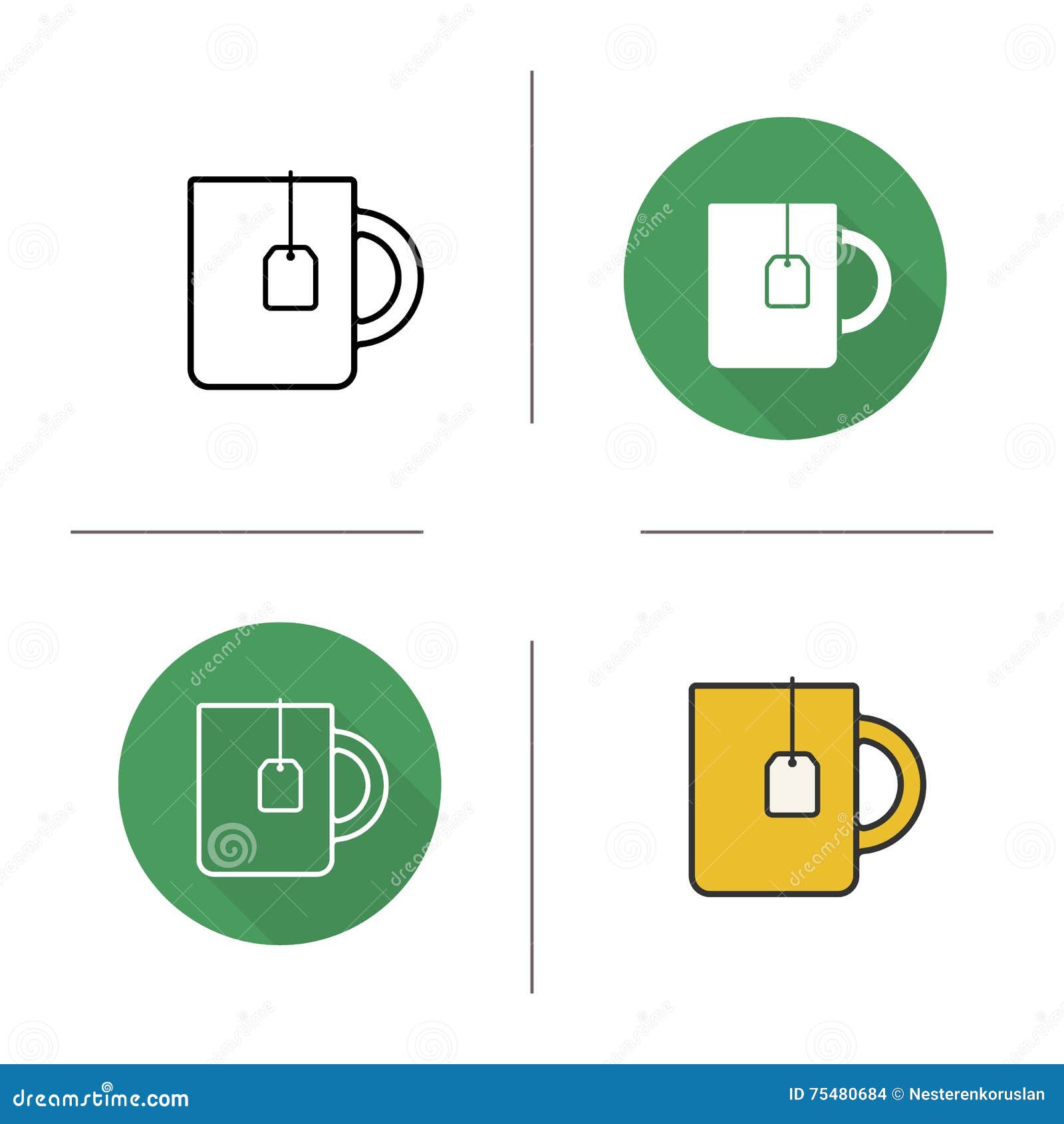 Tea mug icon stock vector. Illustration of teacup, line - 75480684