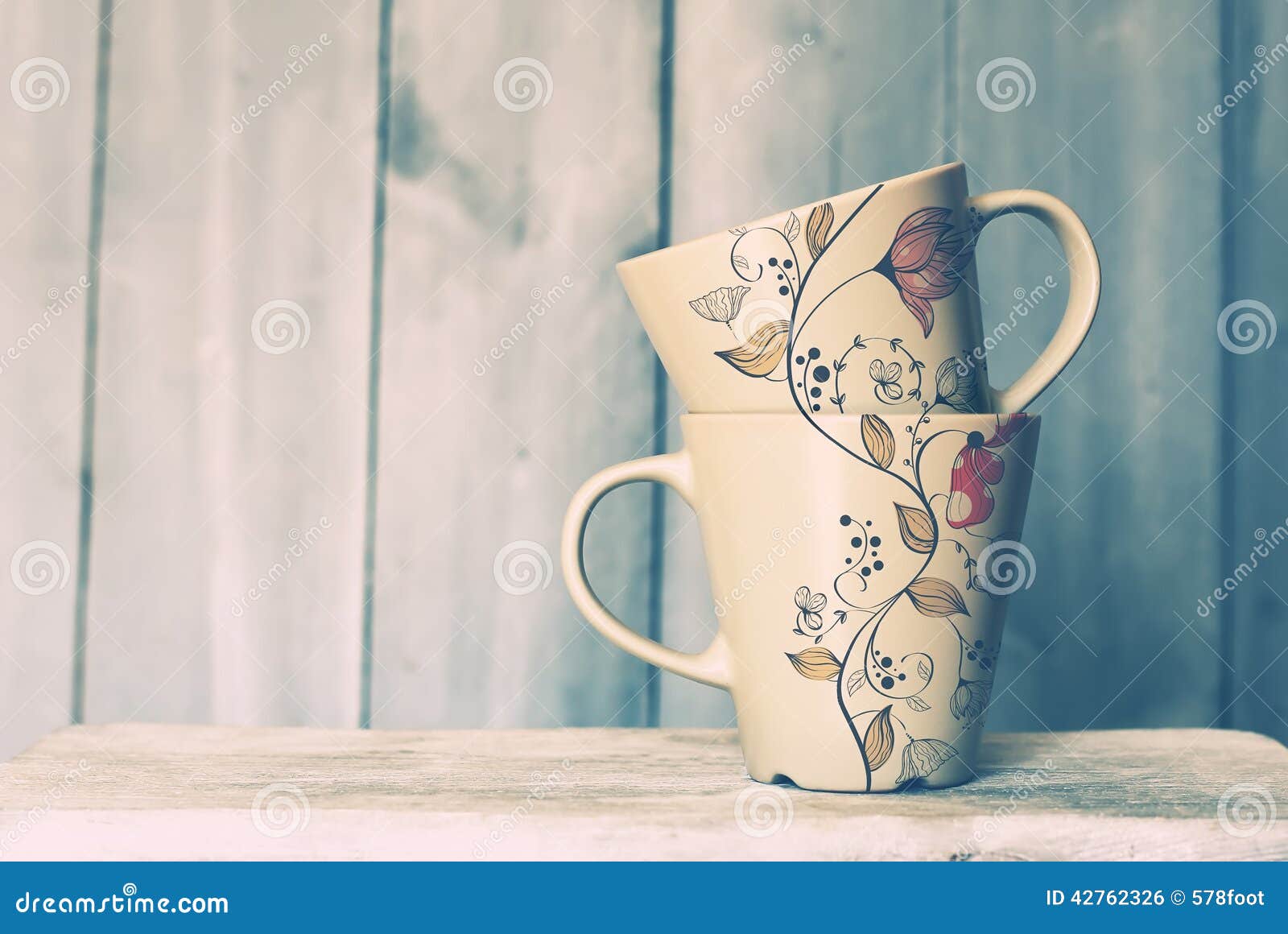 Tea mugs stock photo. Image of cuisine, background, still - 42762326