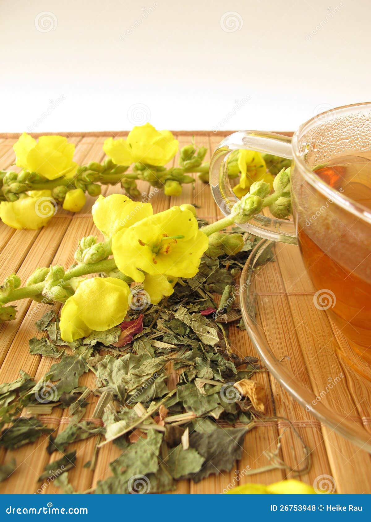 Tea with mullein flowers stock photo. Image of herbal - 26753948