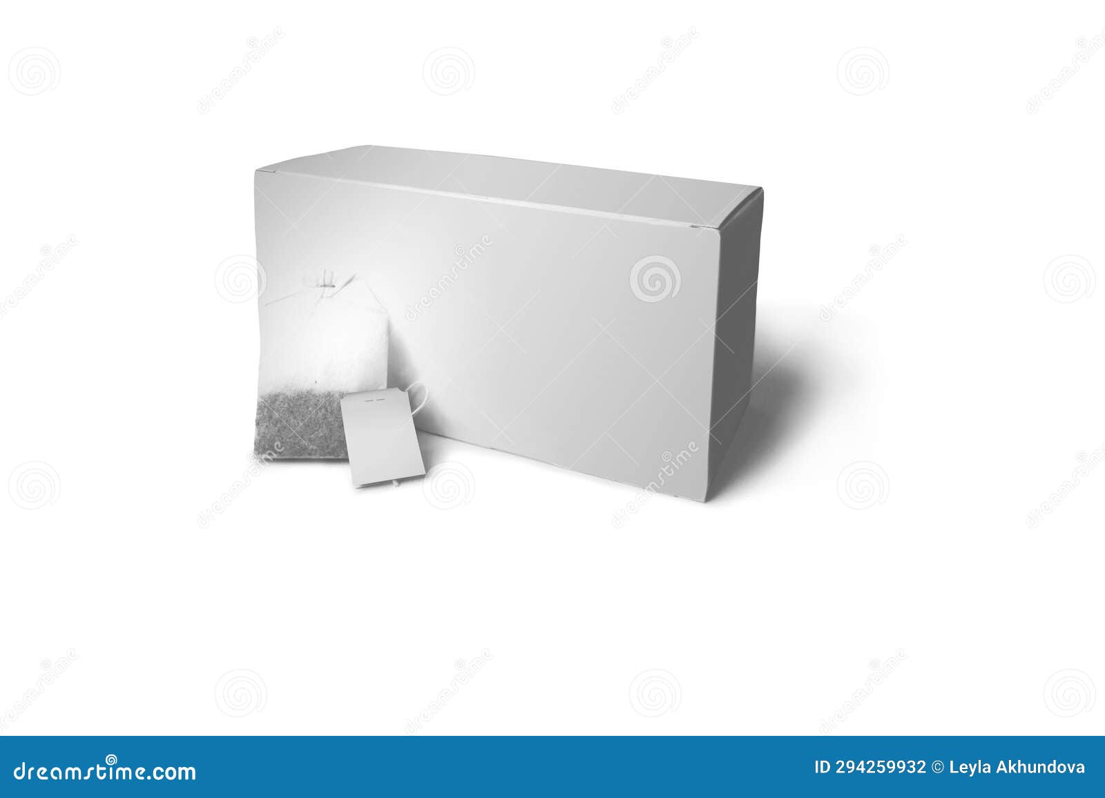 Tea Packaging. Blank White Paper Box, Cardboard Container Full of ...