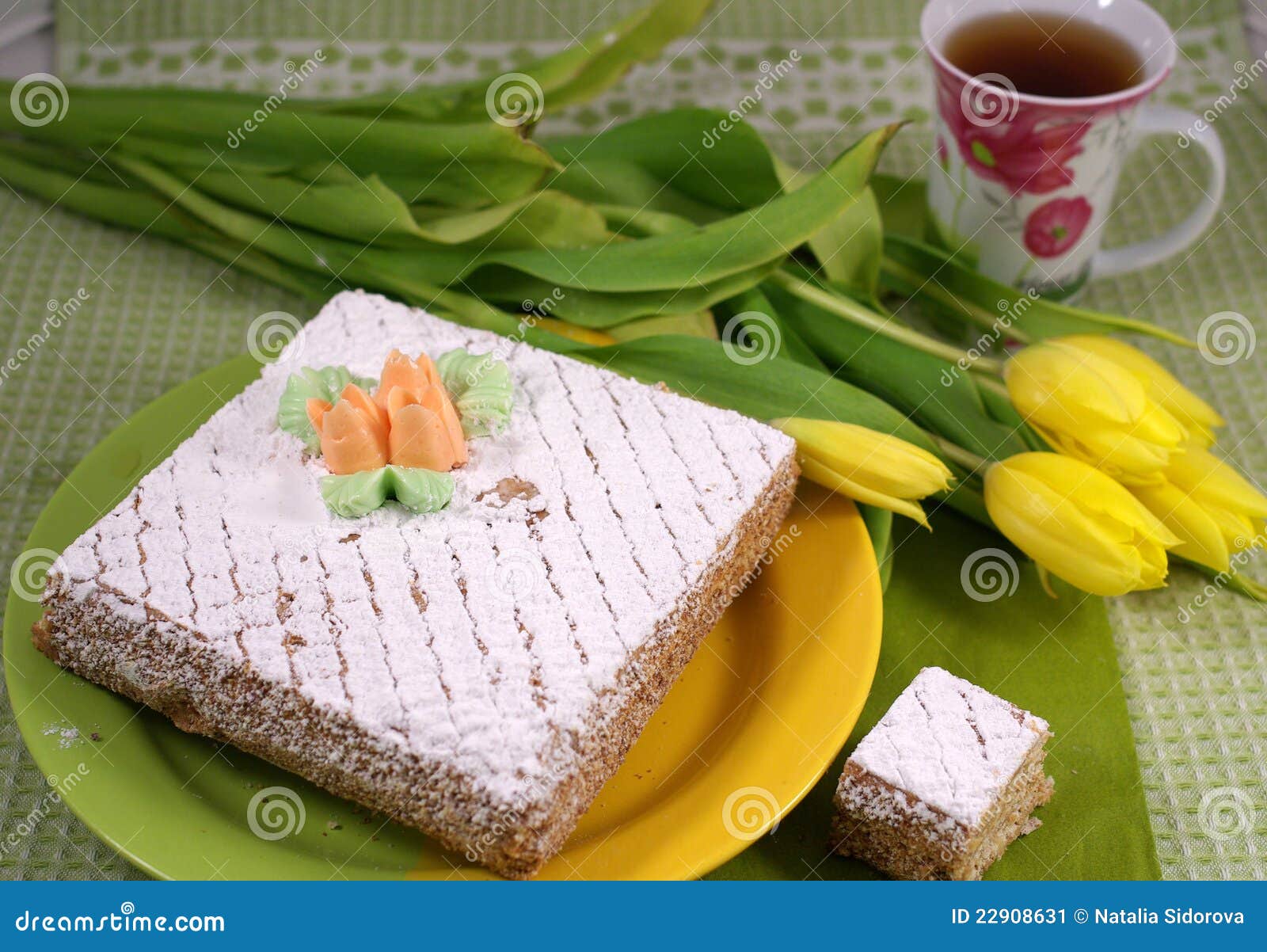 Tea party stock image. Image of table, cake, baked, tulips - 22908631