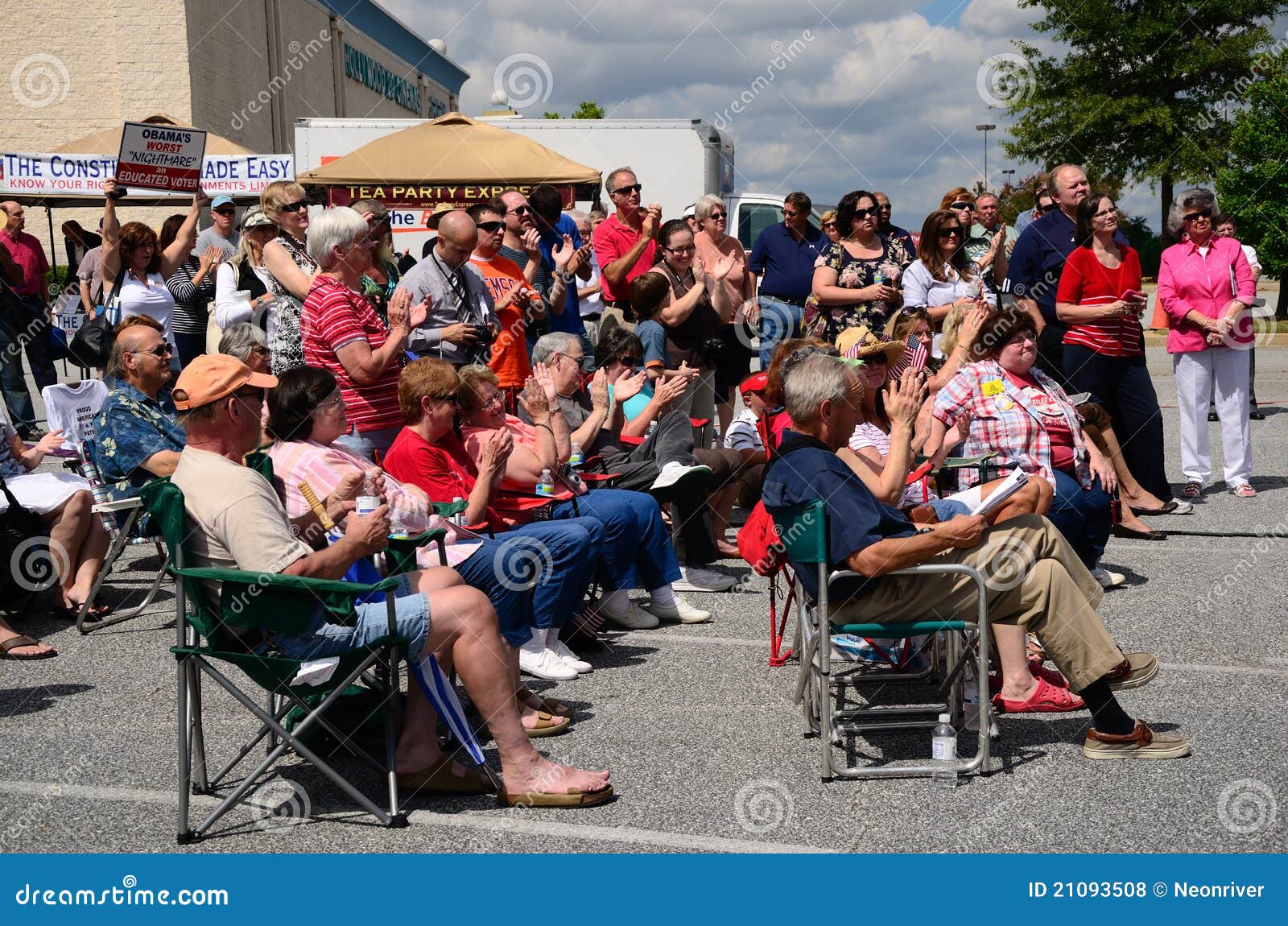 Tea Party Crowd editorial stock photo. Image of candidates - 21093508