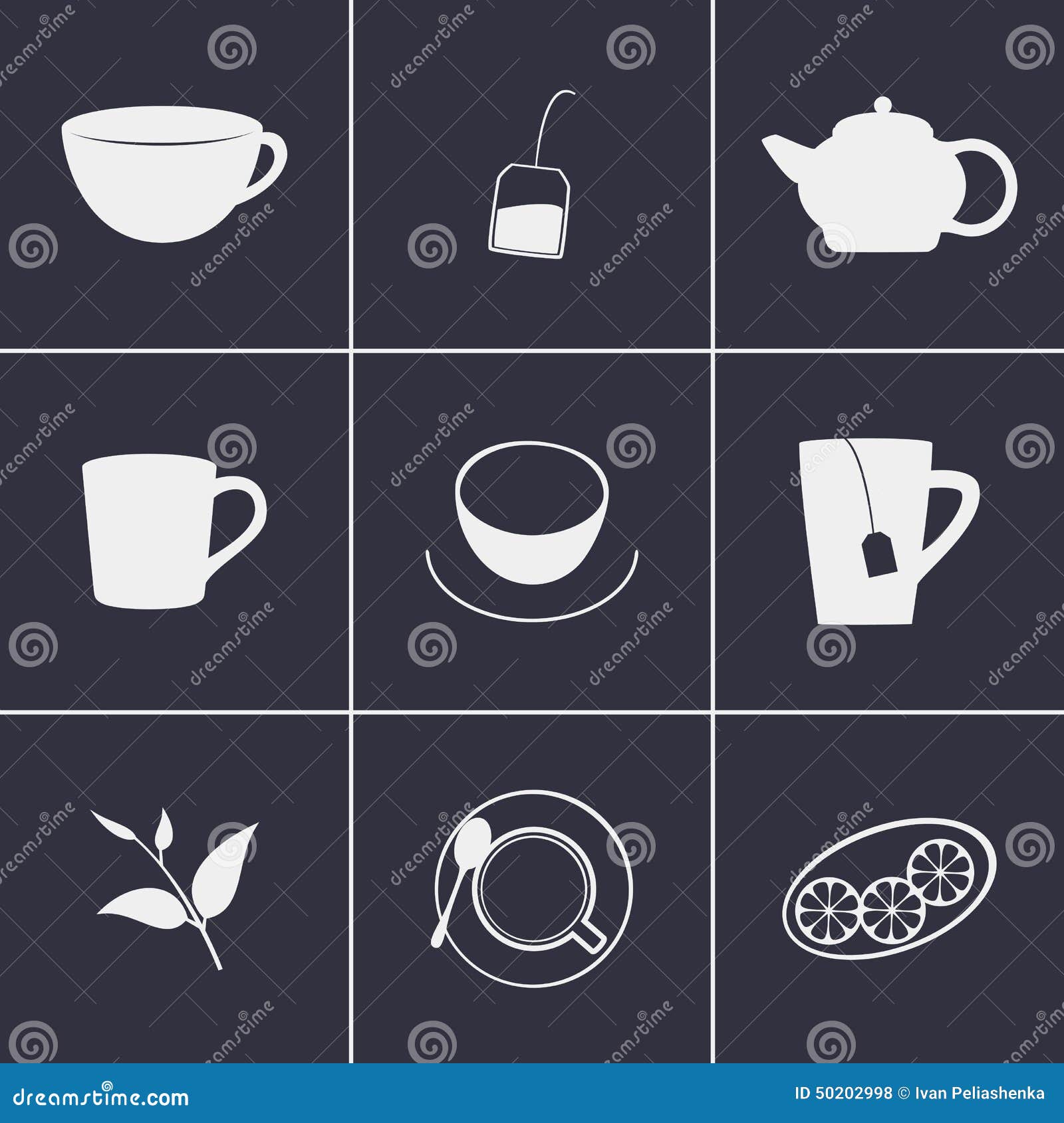 Tea party icons stock vector. Illustration of sugar, teapot - 50202998