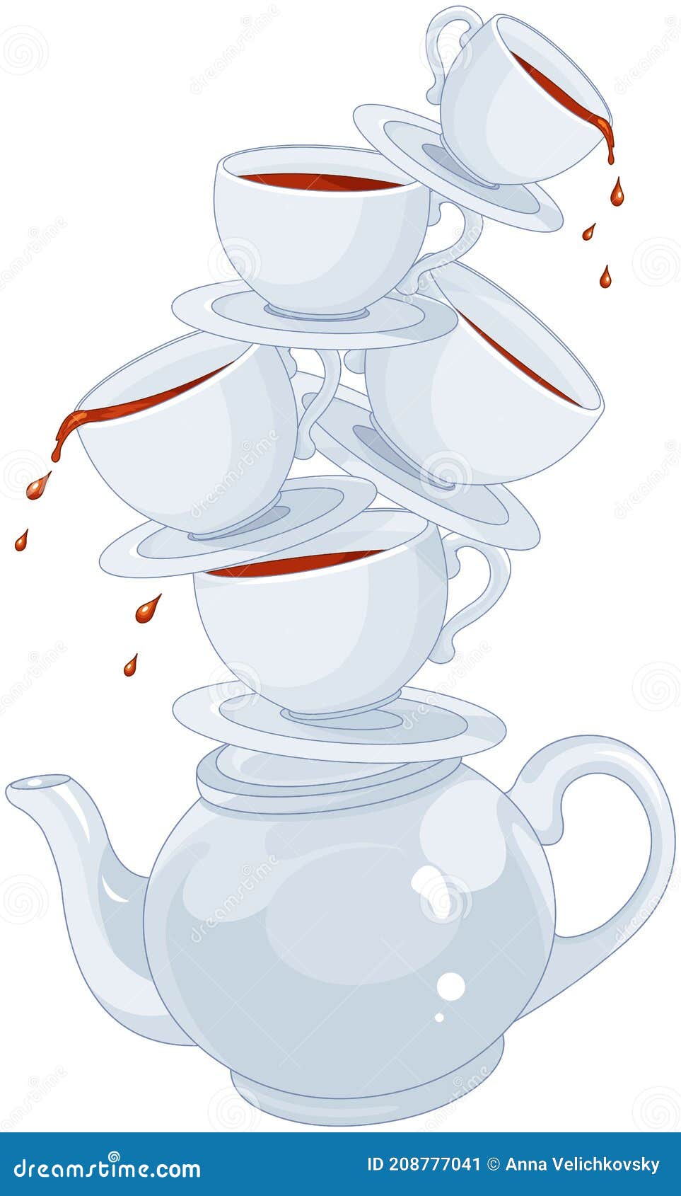 Tea Party pyramid stock vector. Illustration of white - 208777041