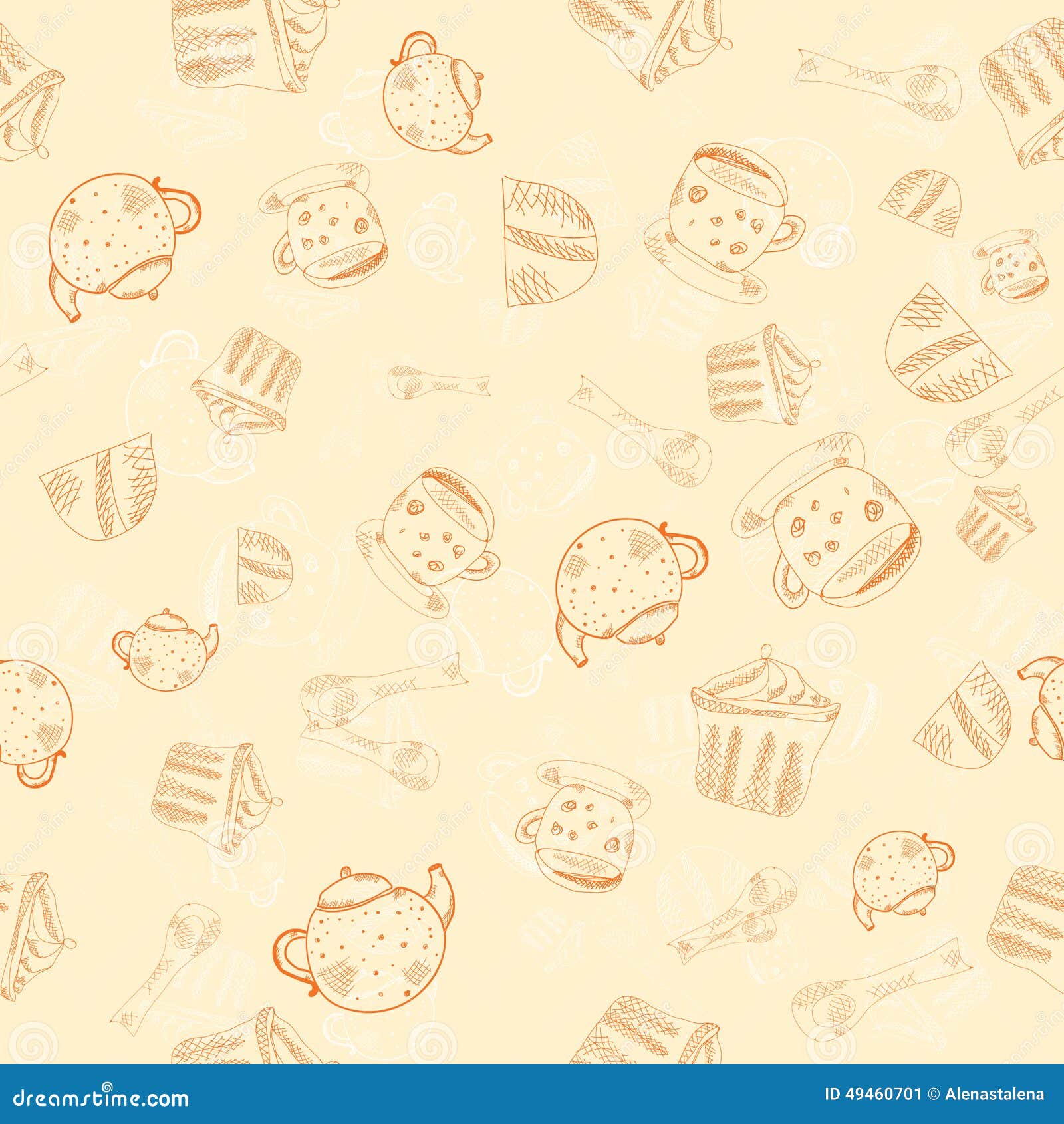 Tea Party Seamless Pattern. Abstract Background Stock Illustration ...