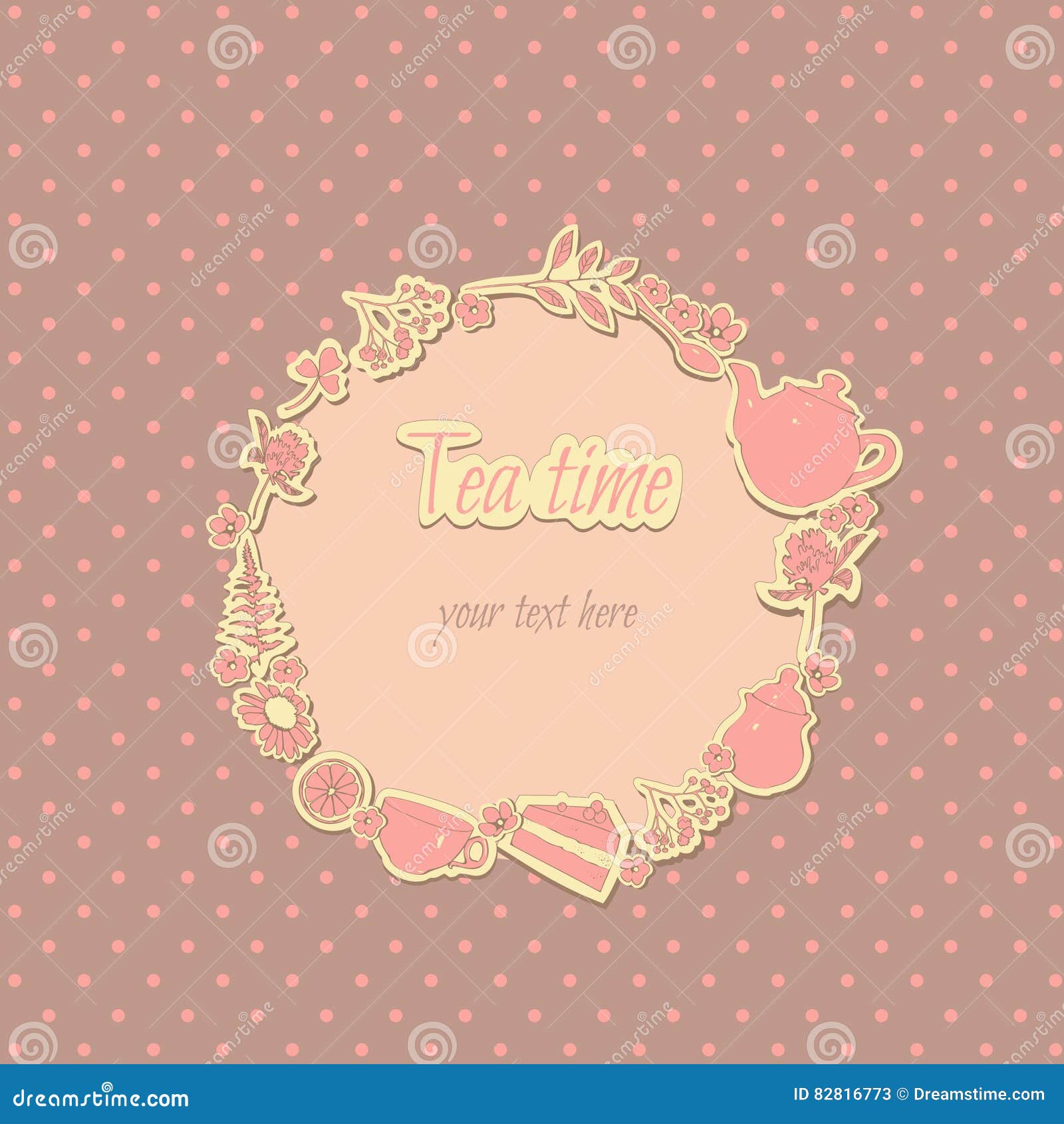 Stylish Background with Tea Party Stock Vector - Illustration of ...