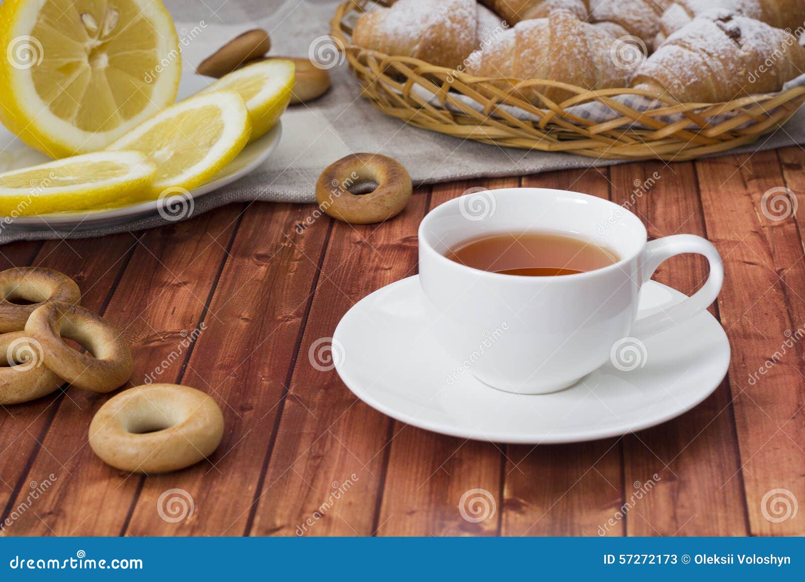 Tea with pastries stock image. Image of plate, orange - 57272173