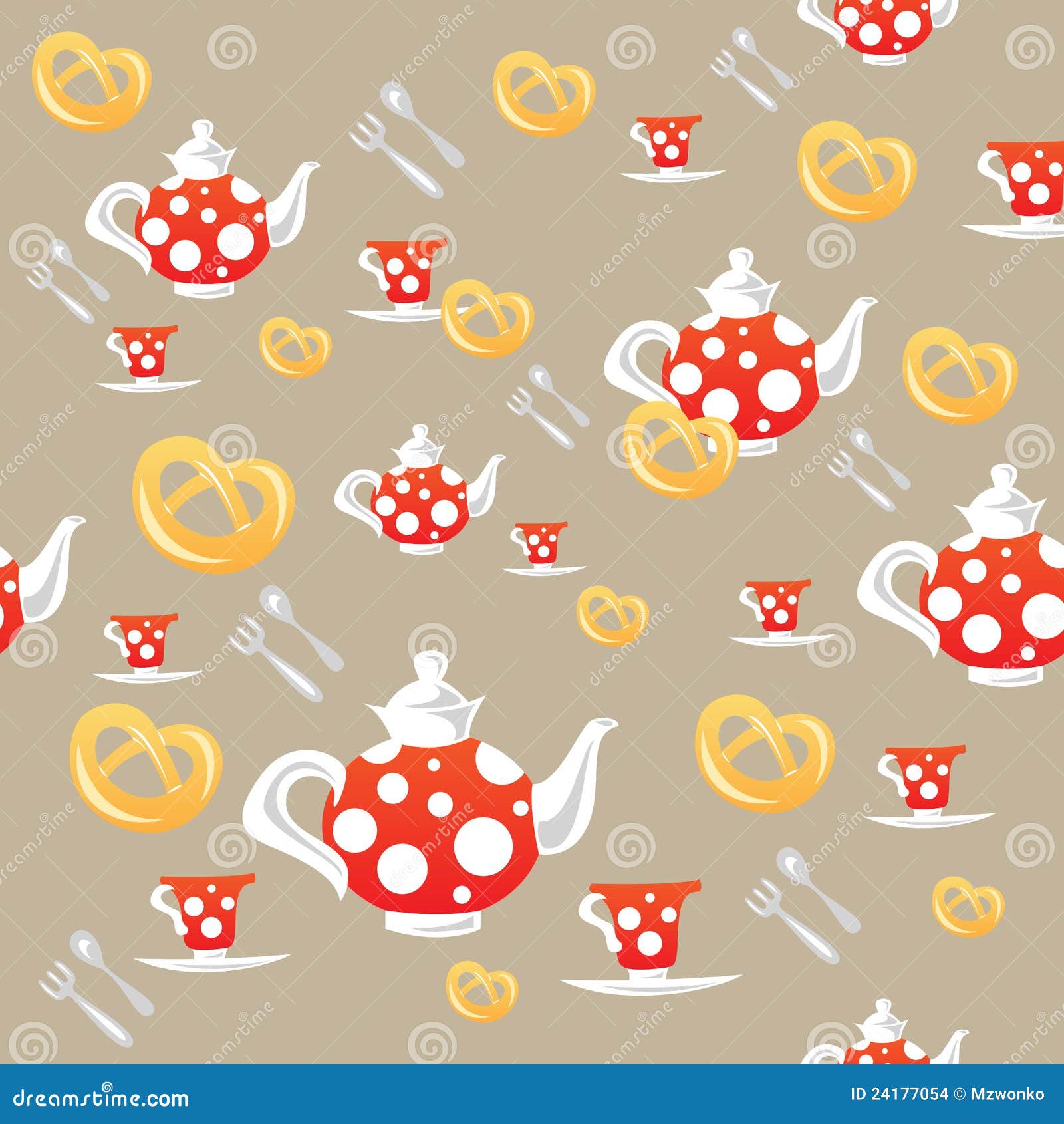 Tea patterm stock vector. Illustration of drink, white - 24177054