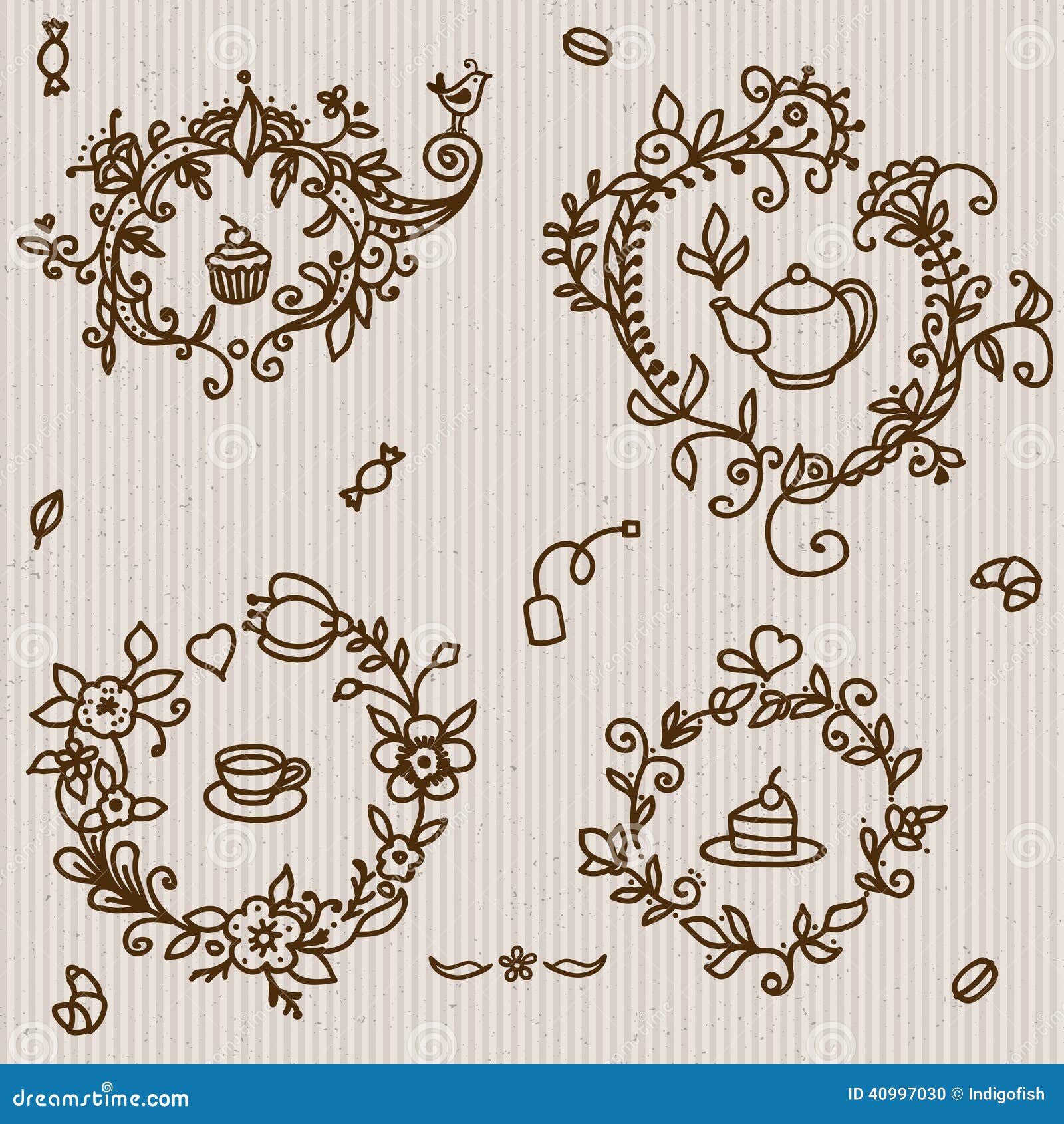 Tea pattern stock vector. Illustration of nutrition, love - 40997030