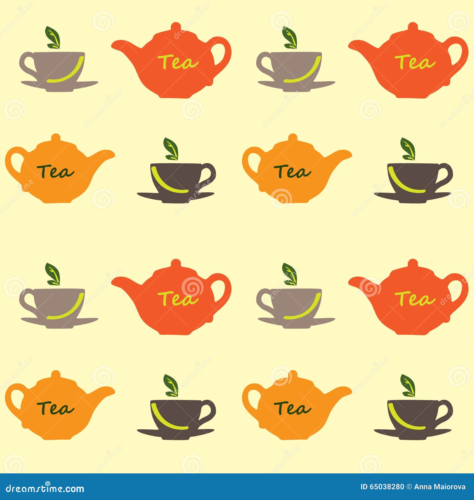 Tea pattern stock vector. Illustration of pattern, teatime - 65038280
