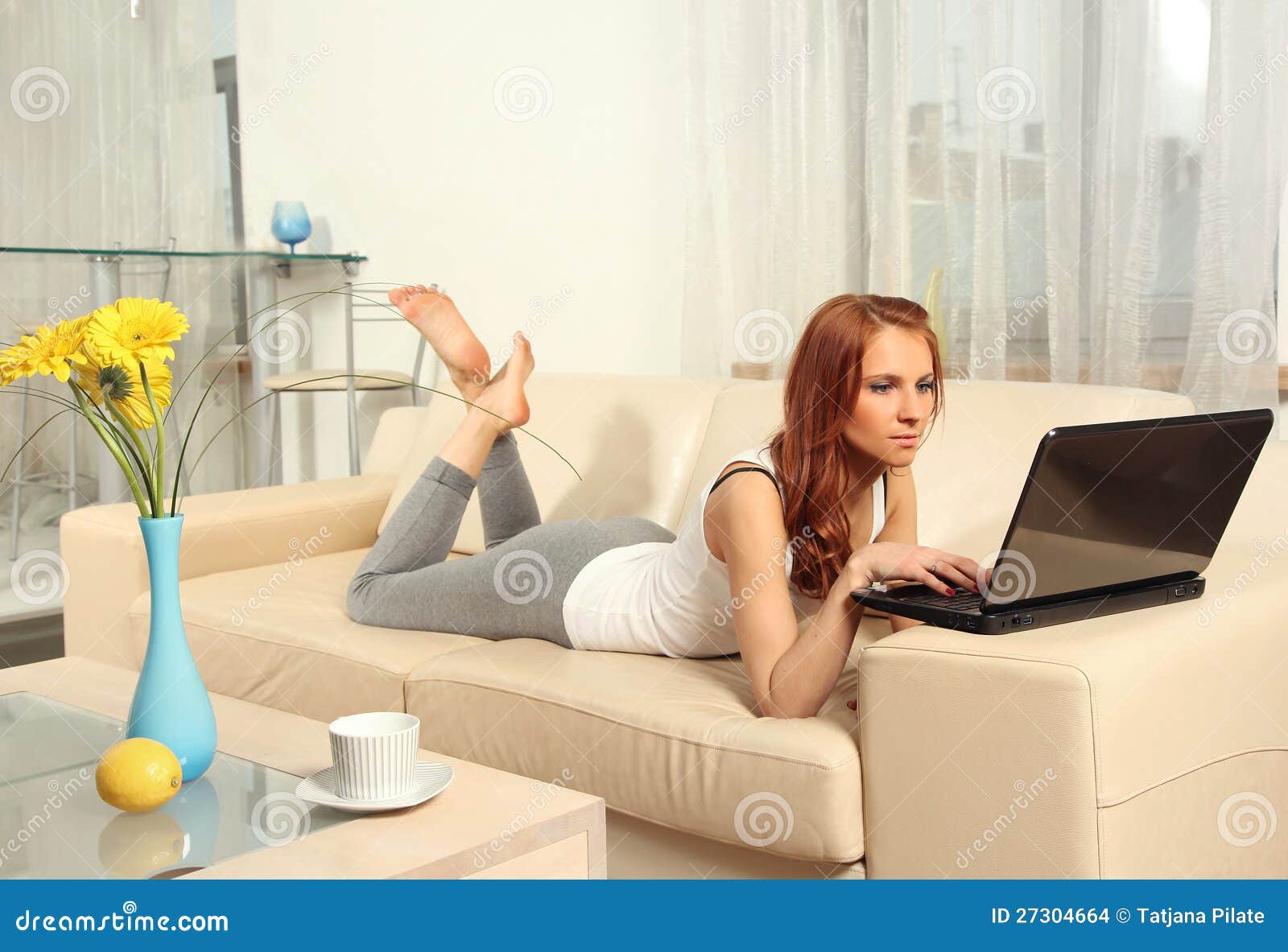 Tea and pc stock photo. Image of happy, person, cheerful - 27304664