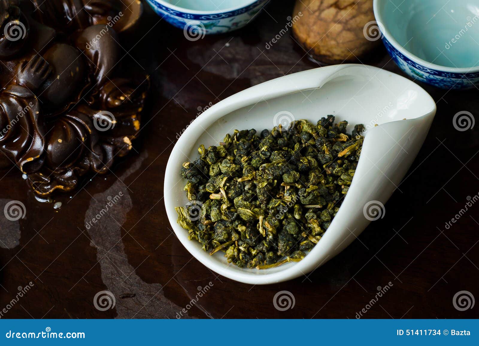 Tea pile in cup chinese stock photo. Image of food, traditional - 51411734
