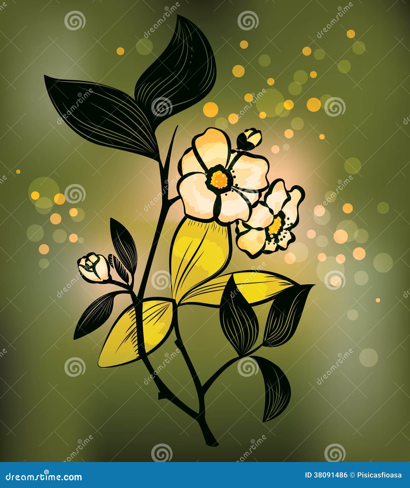 Tea plant stock vector. Illustration of tree, flower - 38091486