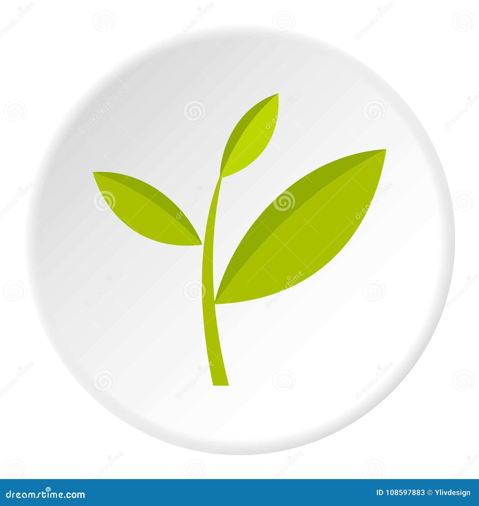 Tea plant icon circle stock vector. Illustration of highland - 108597883