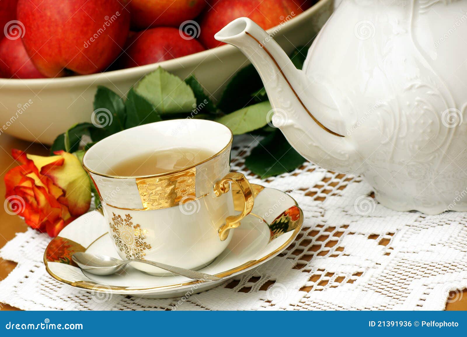 Tea pleasure. stock photo. Image of dietetics, diet, apple - 21391936