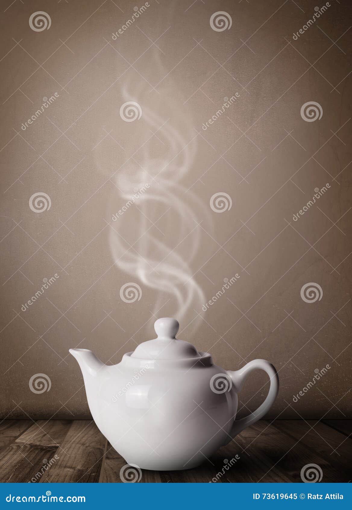 Tea Pot with Abstract White Steam Stock Image - Image of brown, heated ...