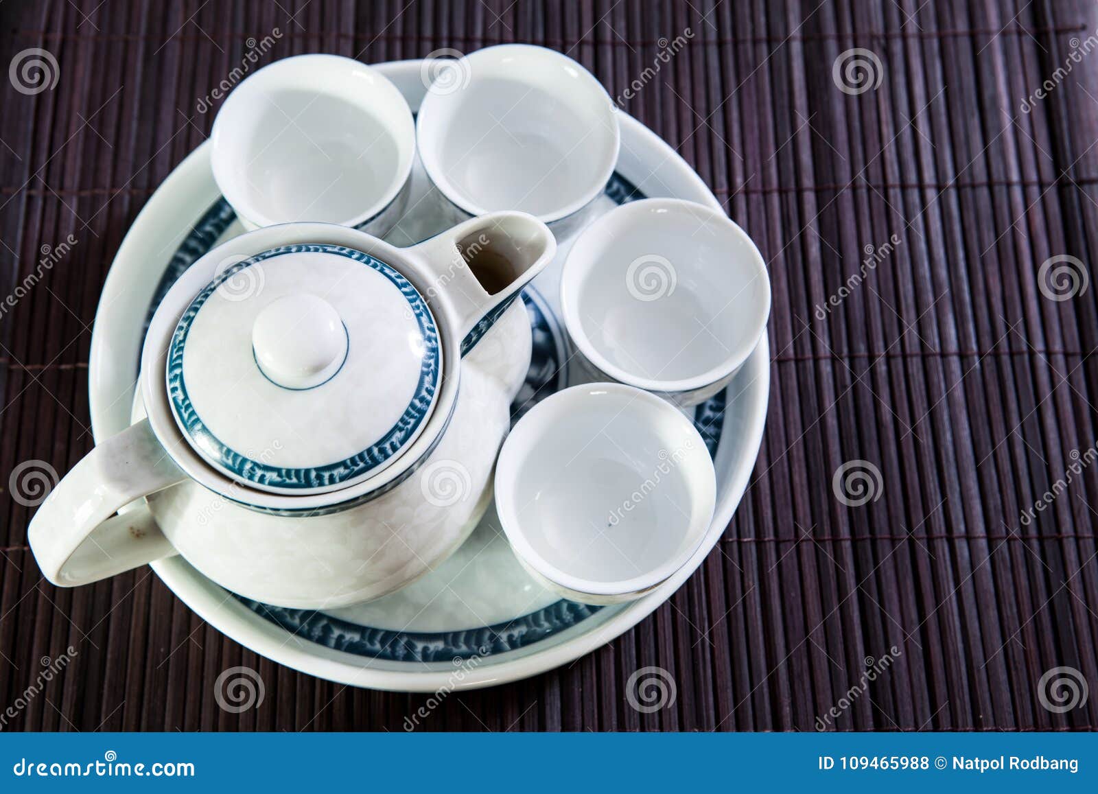 Tea Pot Set on the Bamboo Mat Stock Photo - Image of herb, exotic ...