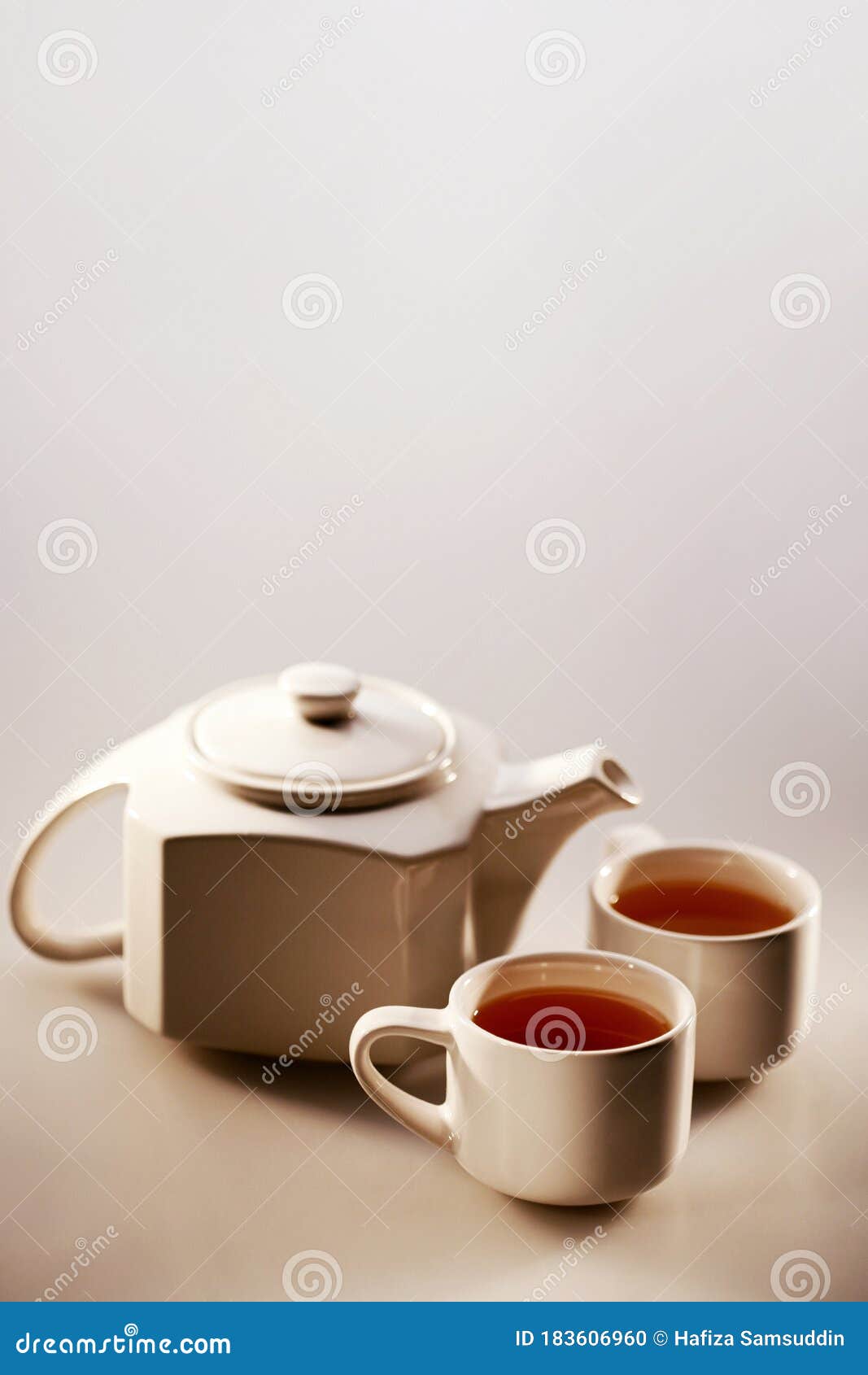 A Tea Pot and Two Cup of Tea Stock Photo - Image of indulgence, brown ...