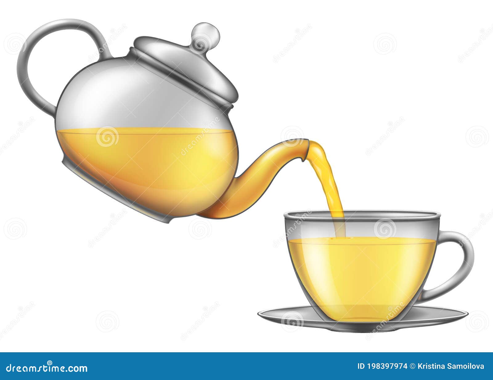 Tea Pouring from Teapot into a Cup. Vector Illustration. Stock Vector ... Tea Pouring from Teapot into a Cup. Vector Illustration. Stock Vector ...