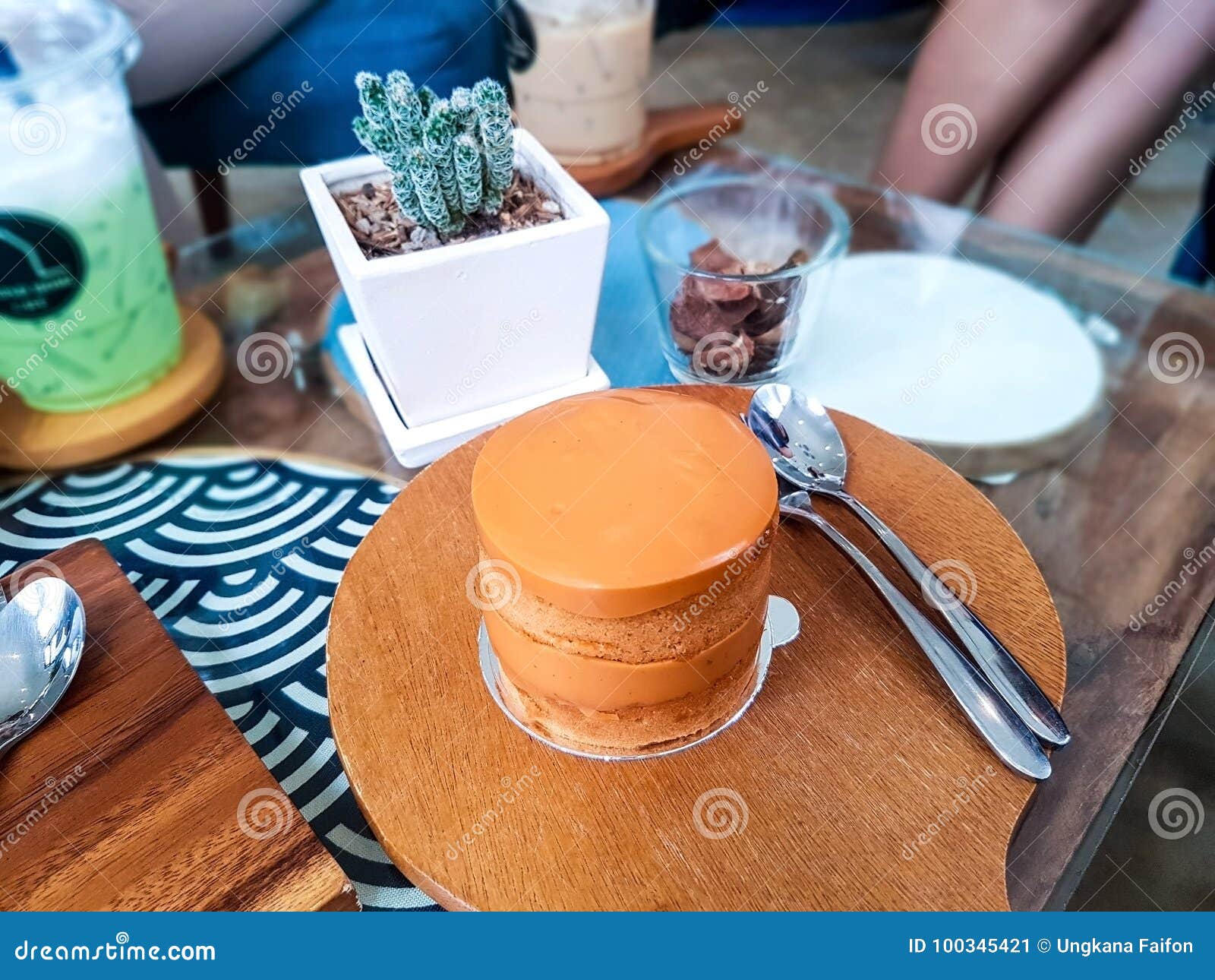 Tea pudding. stock image. Image of creamy, isolated - 100345421