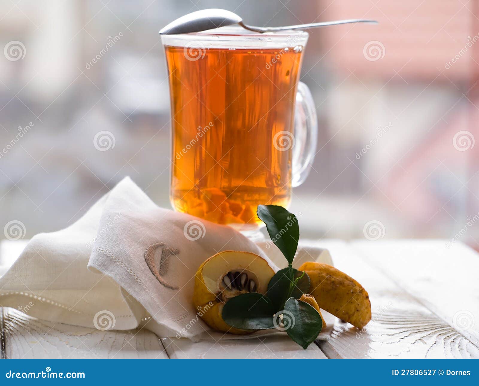Tea and Quince on the Table Stock Image - Image of vegetarian, group ...