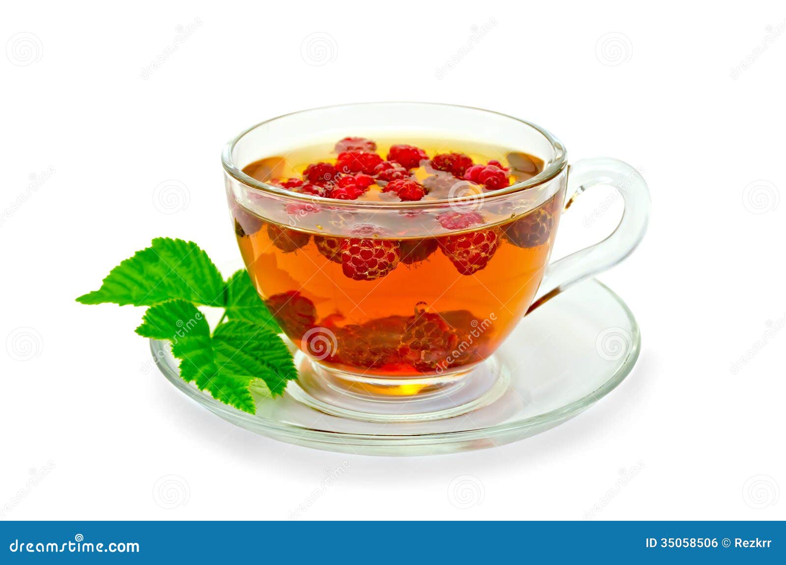 Tea with Raspberries and a Leaf in a Cup Stock Photo - Image of healthy ...