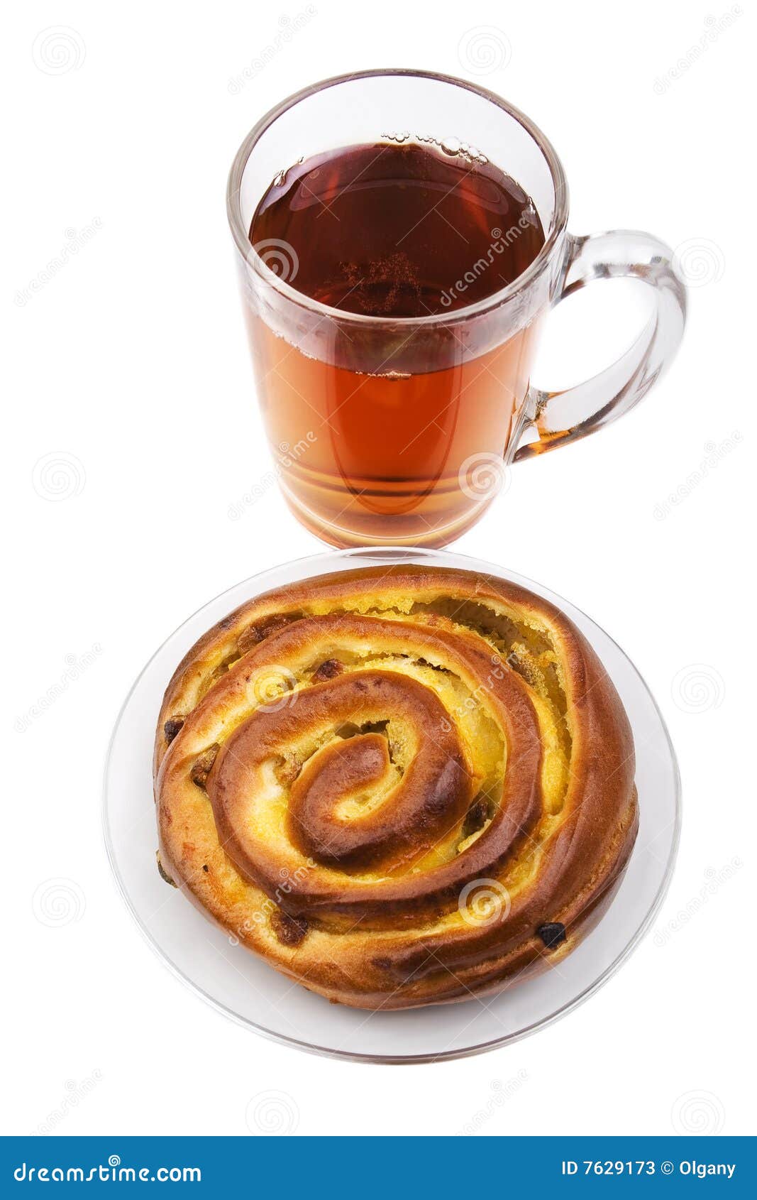 Tea with a rolled bun stock image. Image of party, saucer - 7629173