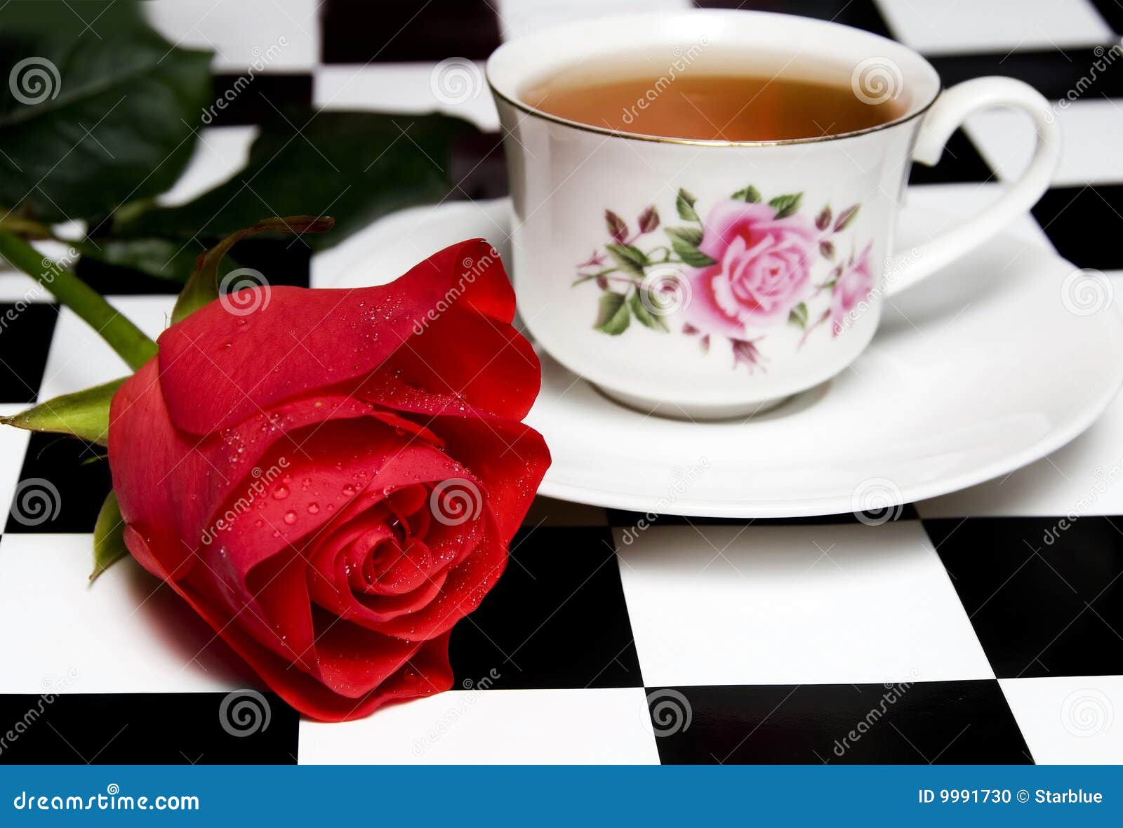 Tea romantic stock photo. Image of rose, drink, candle - 9991730