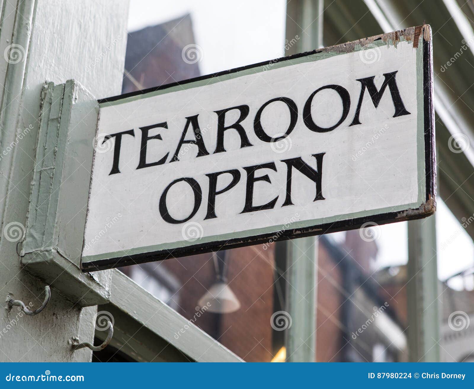 Tea Room Open Sign stock photo. Image of drink, english - 87980224