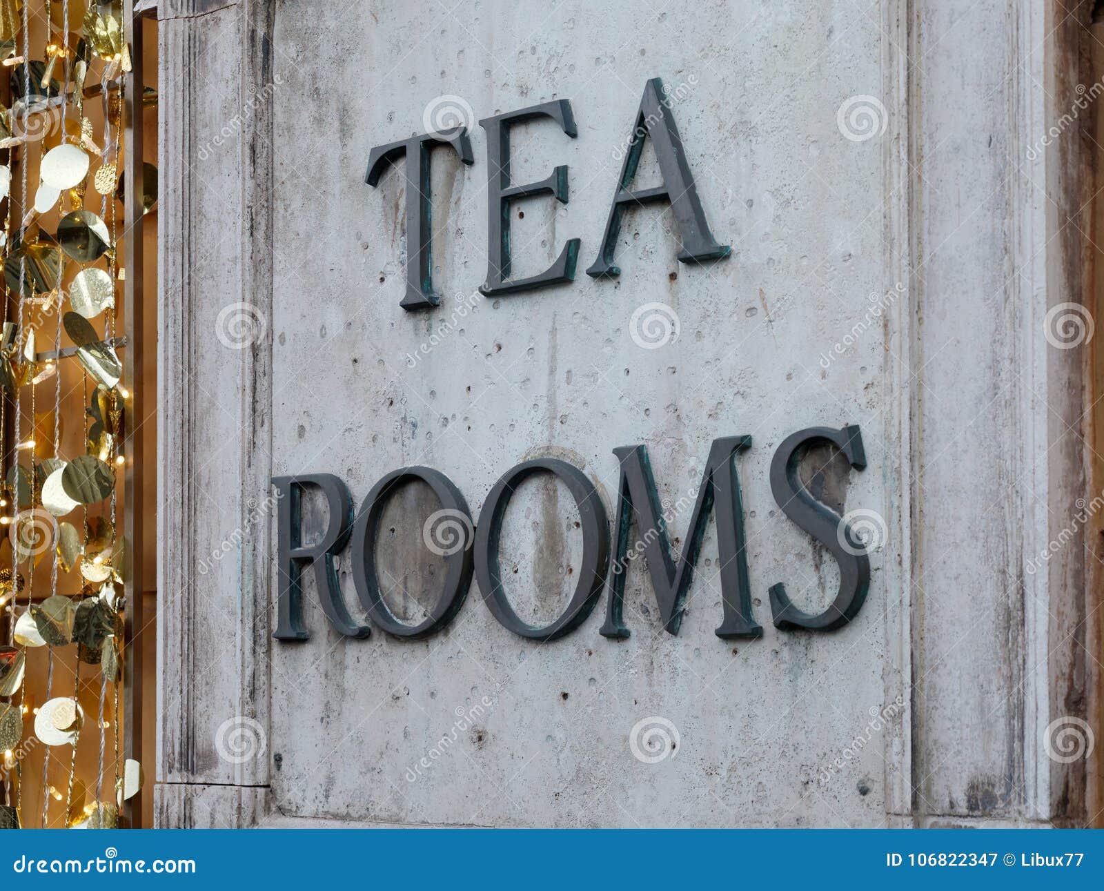 Tea Rooms marble signboard stock image. Image of sign - 106822347