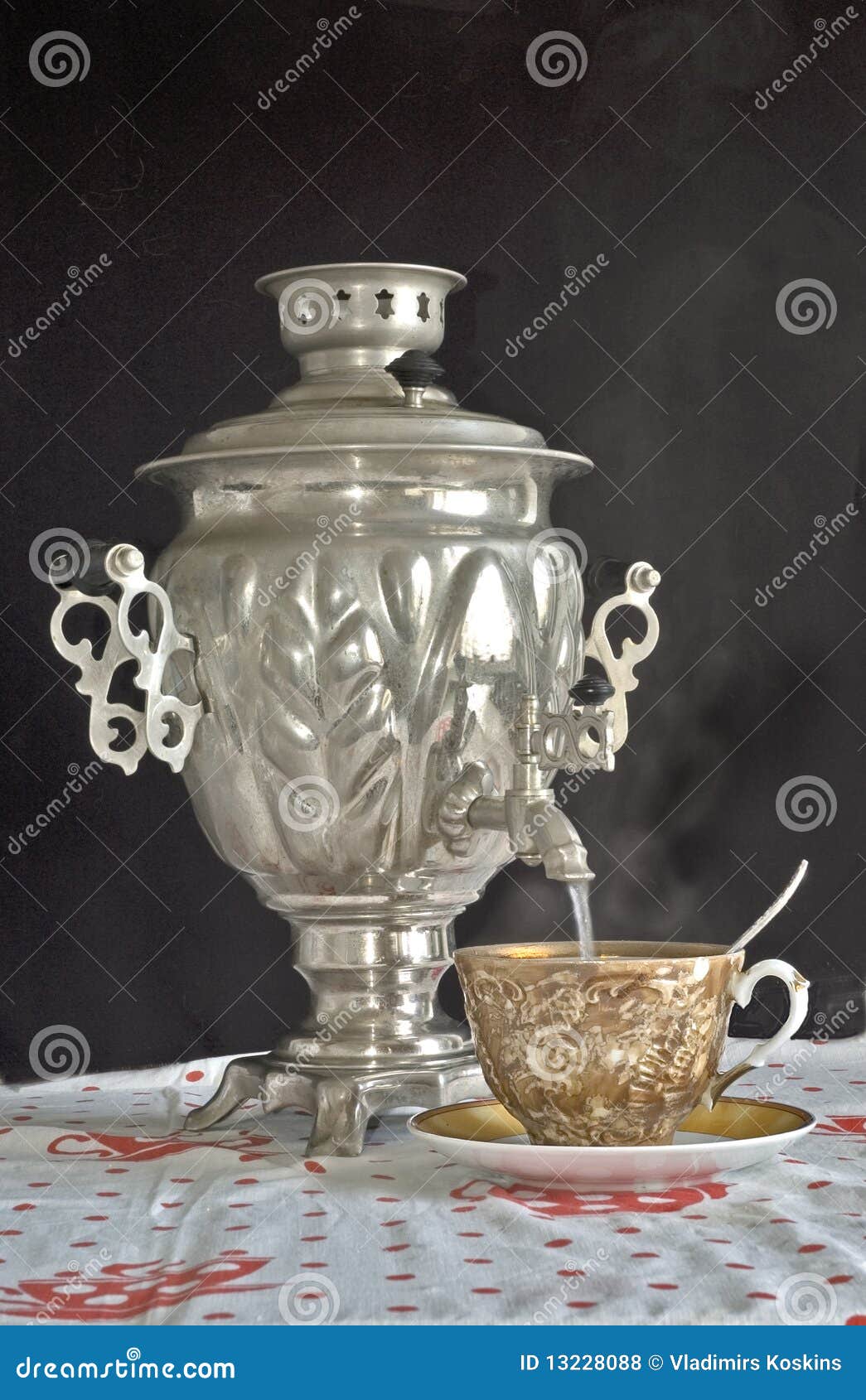 Tea with a samovar. stock photo. Image of history, dish - 13228088