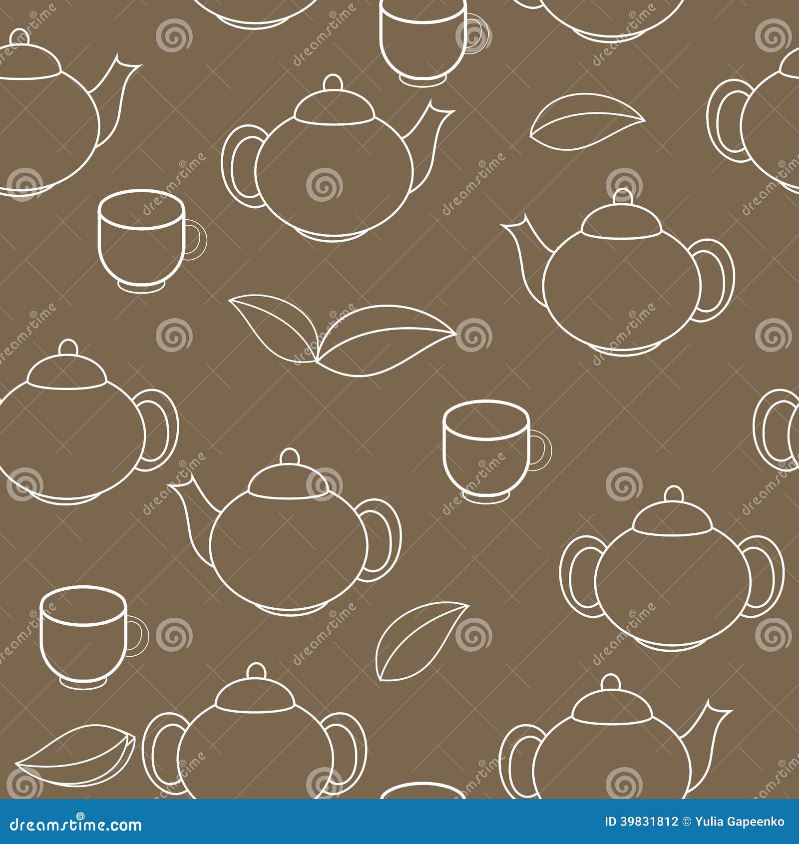 Tea Seamless Pattern Background Vector Illustration Stock Vector ...