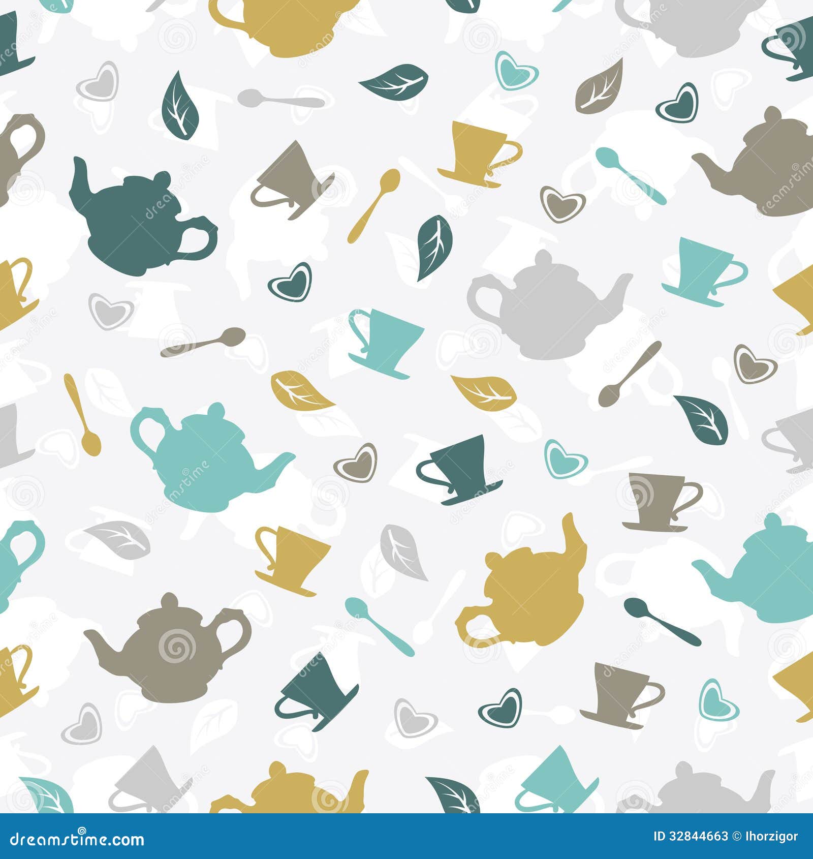 Tea seamless pattern stock vector. Illustration of teatime - 32844663
