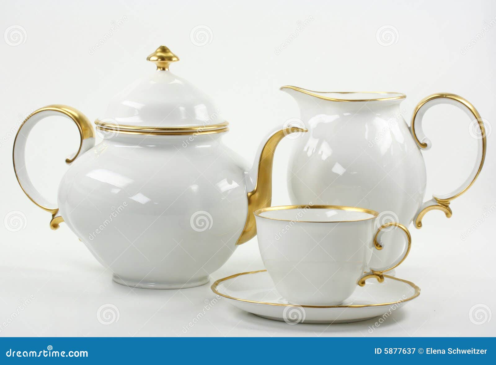 Tea service stock image. Image of white, service, porcelain - 5877637