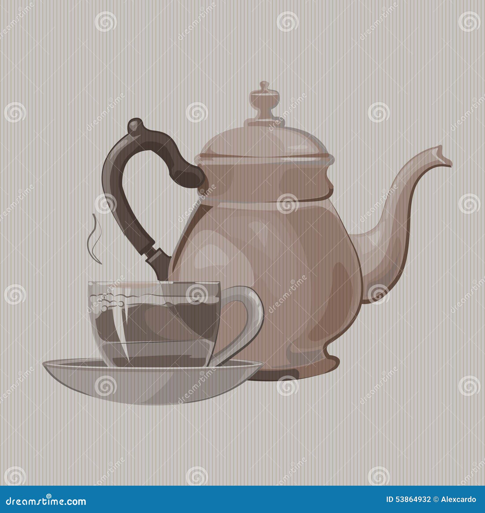 Tea service stock vector. Illustration of cute, drink - 53864932