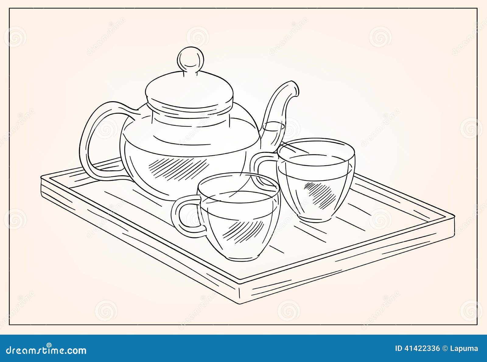 Tea service stock vector. Illustration of icon, doodle - 41422336