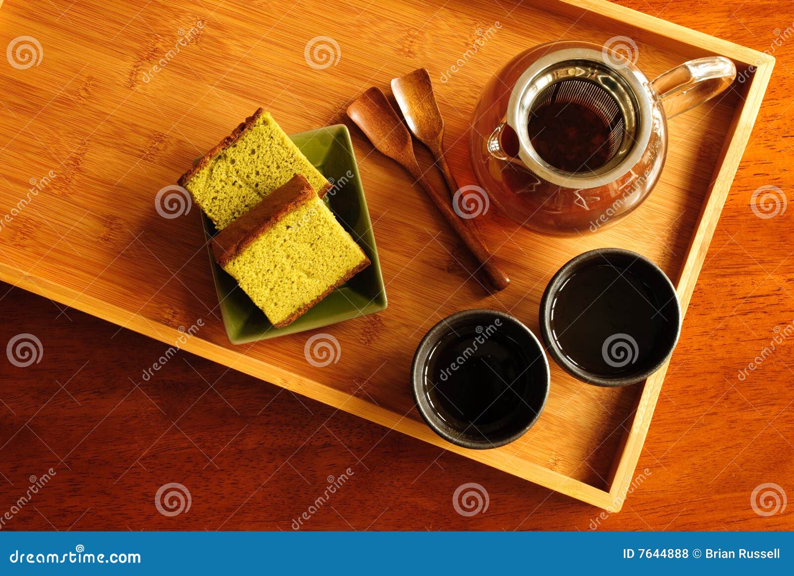 Tea Serving stock photo. Image of cake, green, break, matcha - 7644888