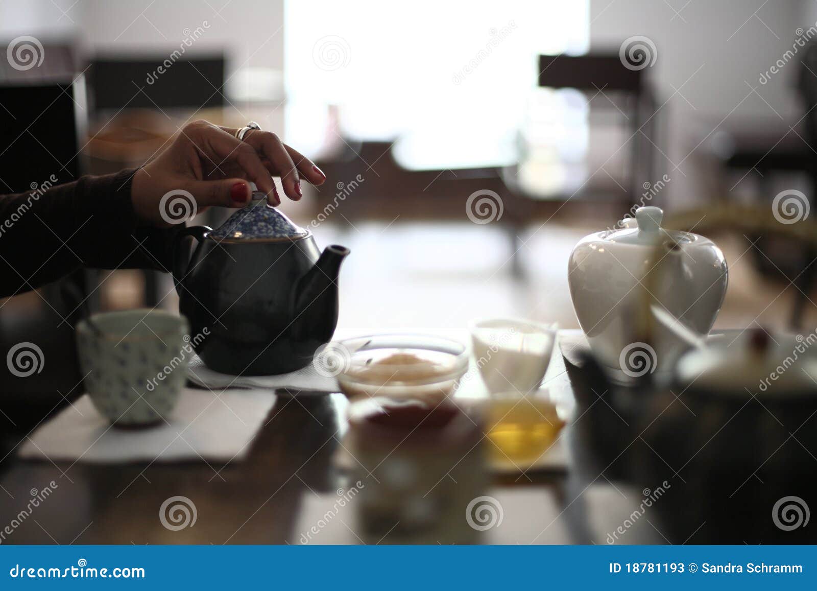 Tea serving set stock image. Image of health, yellow - 18781193