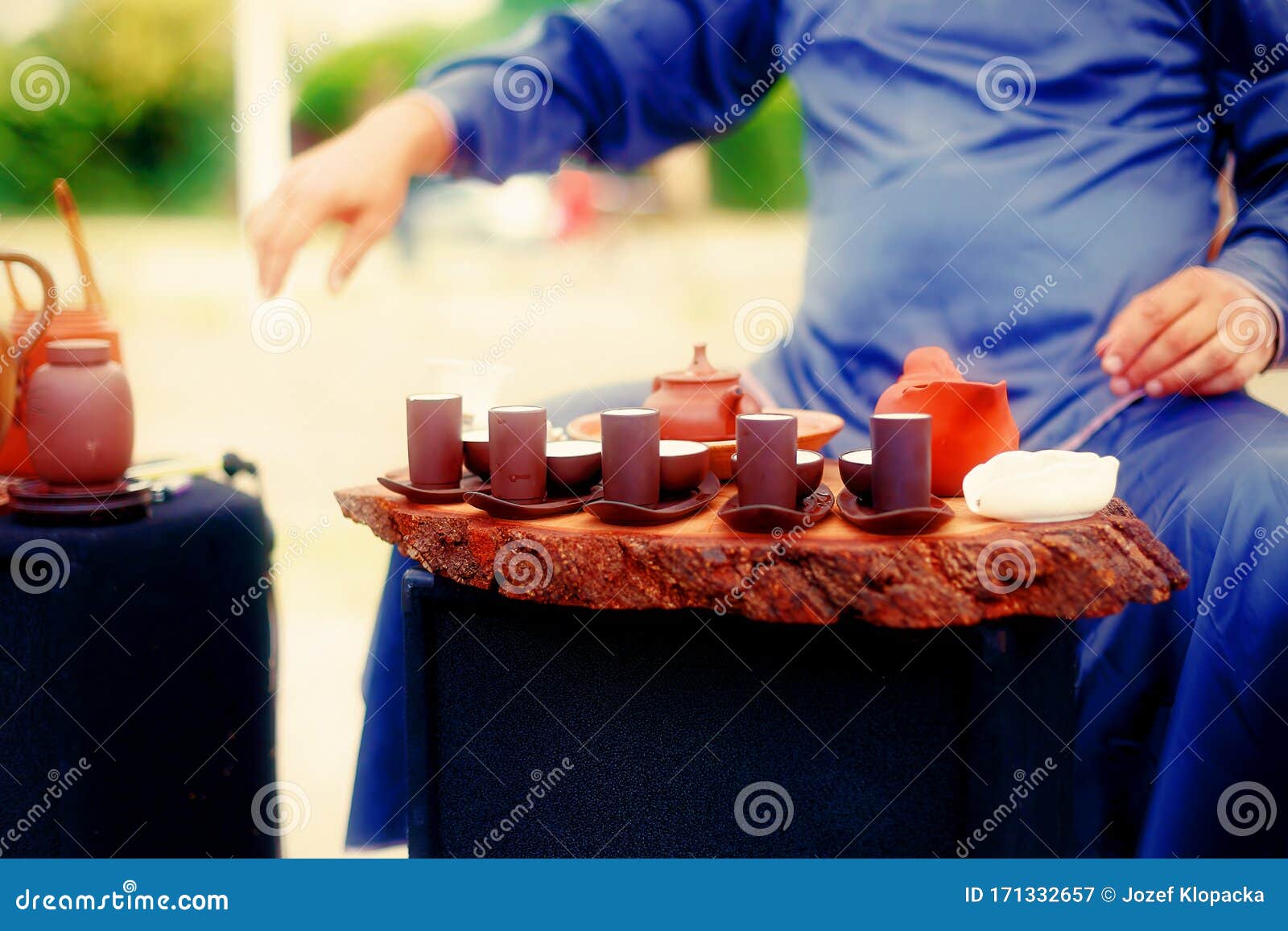 Tea Set for Tea Ceremony. Tea Ritual Stock Image - Image of carving ...