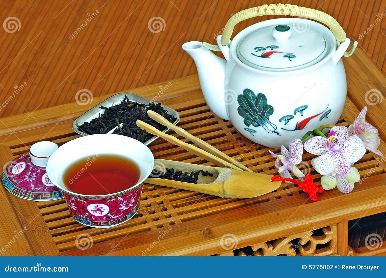 Tea set with chinese tea stock photo. Image of beverage - 5775802