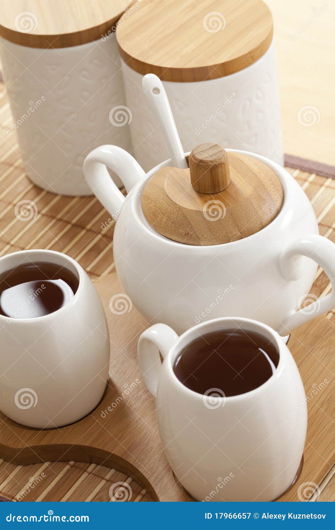 Tea set closeup stock image. Image of indoors, angle - 17966657