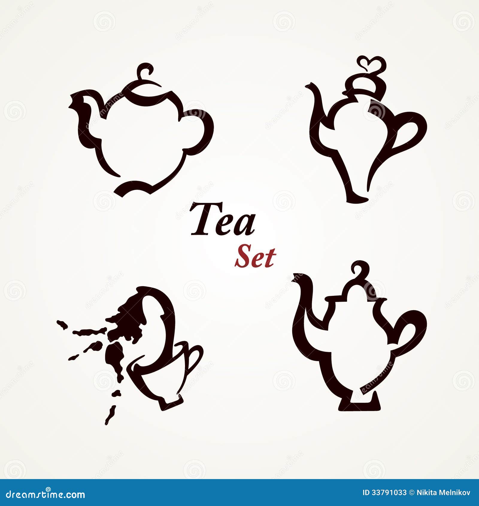Tea set stock vector. Illustration of icon, oriental - 33791033